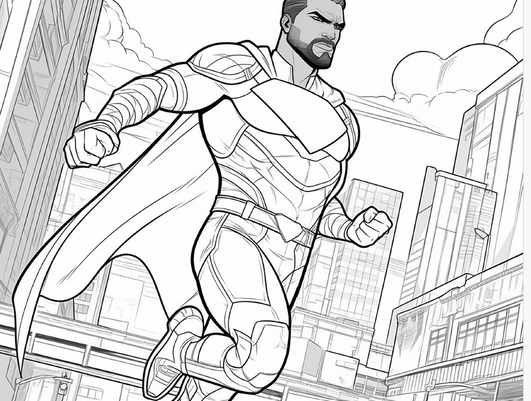 Black Super Power Coloring Pages Vol 03 (10 Pages) - Etsy