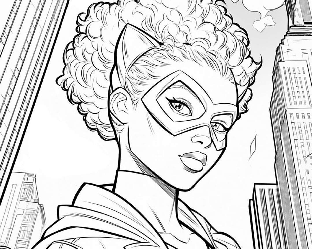 Black Super Power Coloring Pages (15 Pages) - Etsy