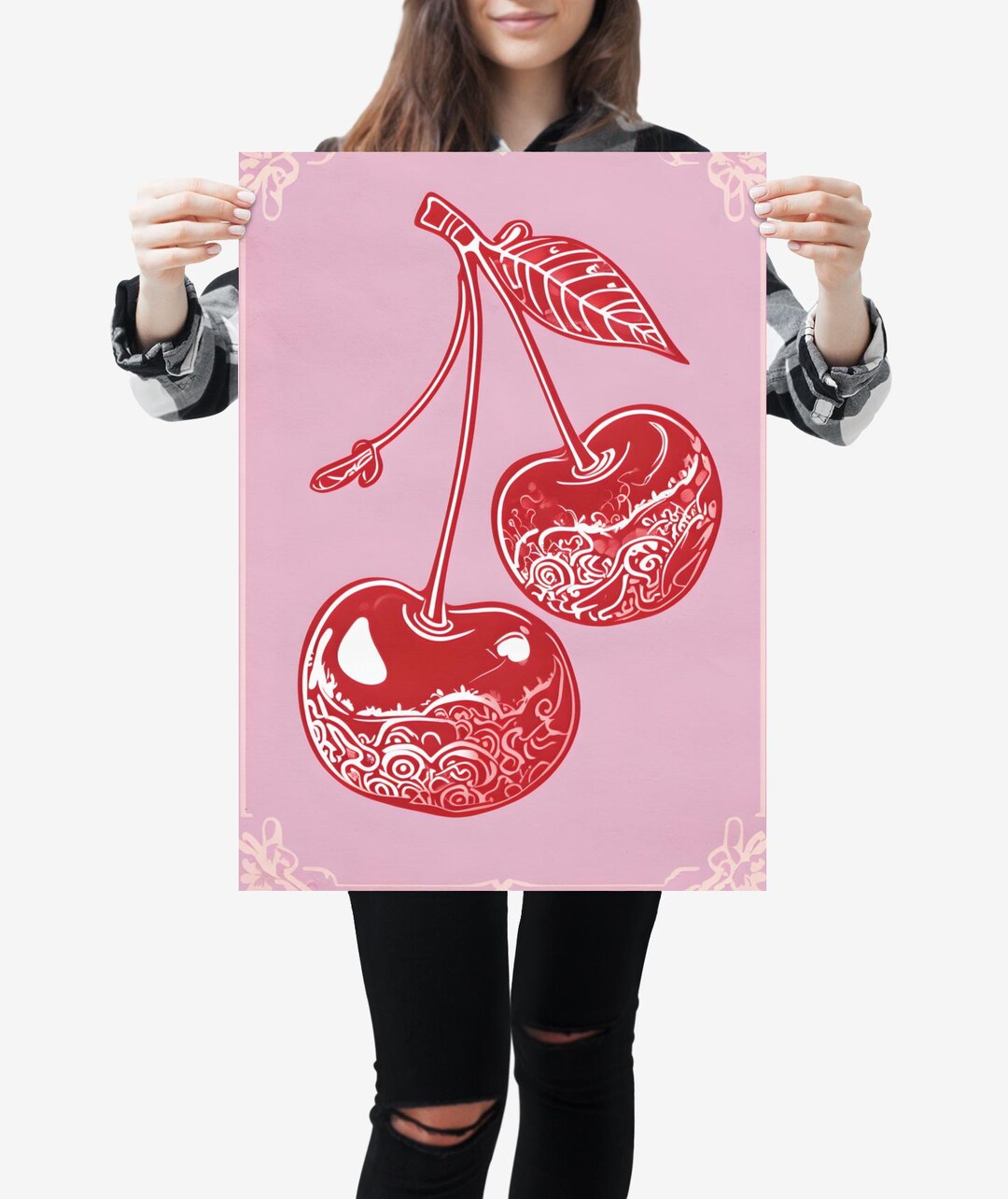 Chinoiserie Cherries Posters, Wall Art Decor, Oriental Fruit Print ...