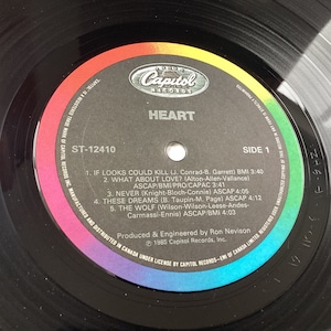 Heart Self Titled Vinyl LP Record Capitol ST-12410 Canada Vintage 1985 ...