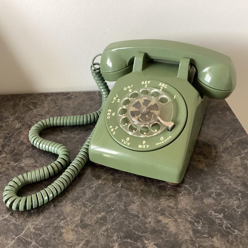 Green Rotary Phone - Etsy
