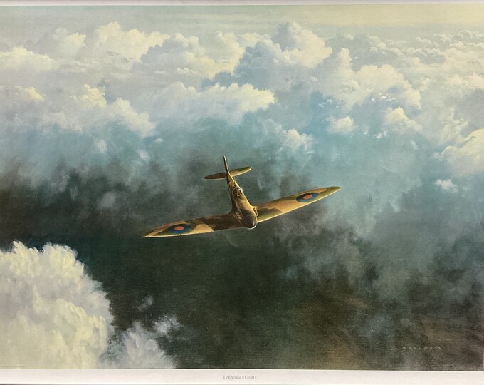 Evening Flight by Gerald Coulson, Spitfire Aviation Print, Unframed ...