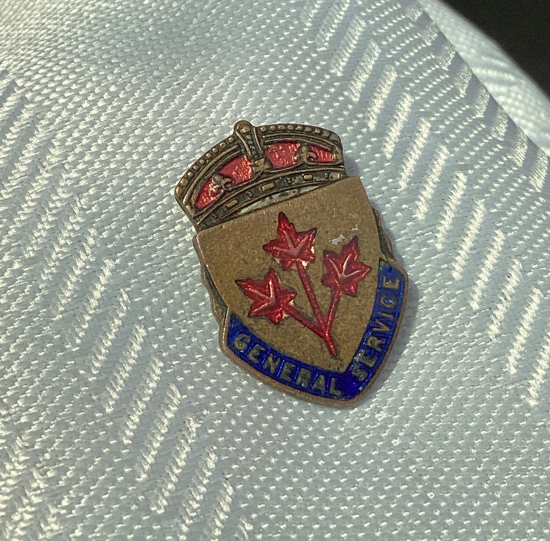 WWII Canada General Service Pin, Enameled, Screw Back Vintage 1939-1945 ...