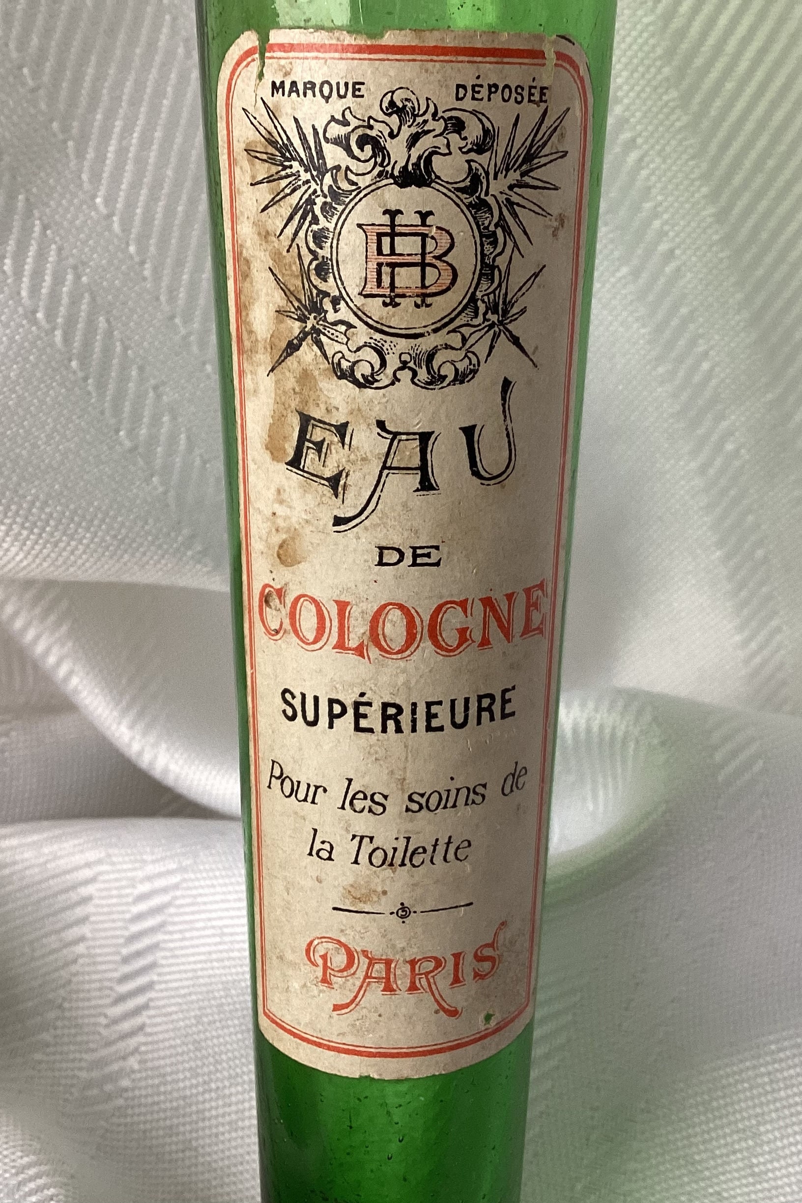 Eau De Cologne Perfume Paris Bottle Original Sprinkler Stopper & Labels ...