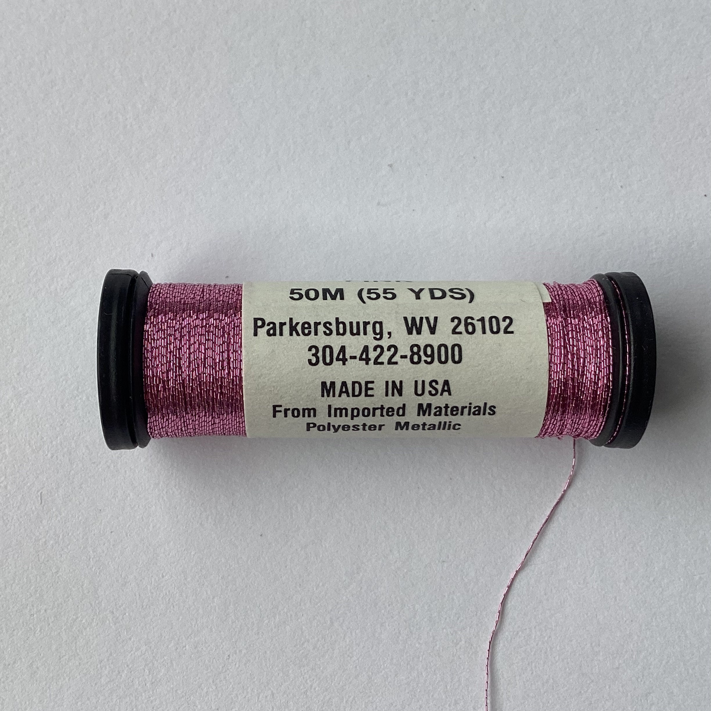 Kreinik Metallics Balger Cord 007C Pink Polyester Plus Red Made in USA ...