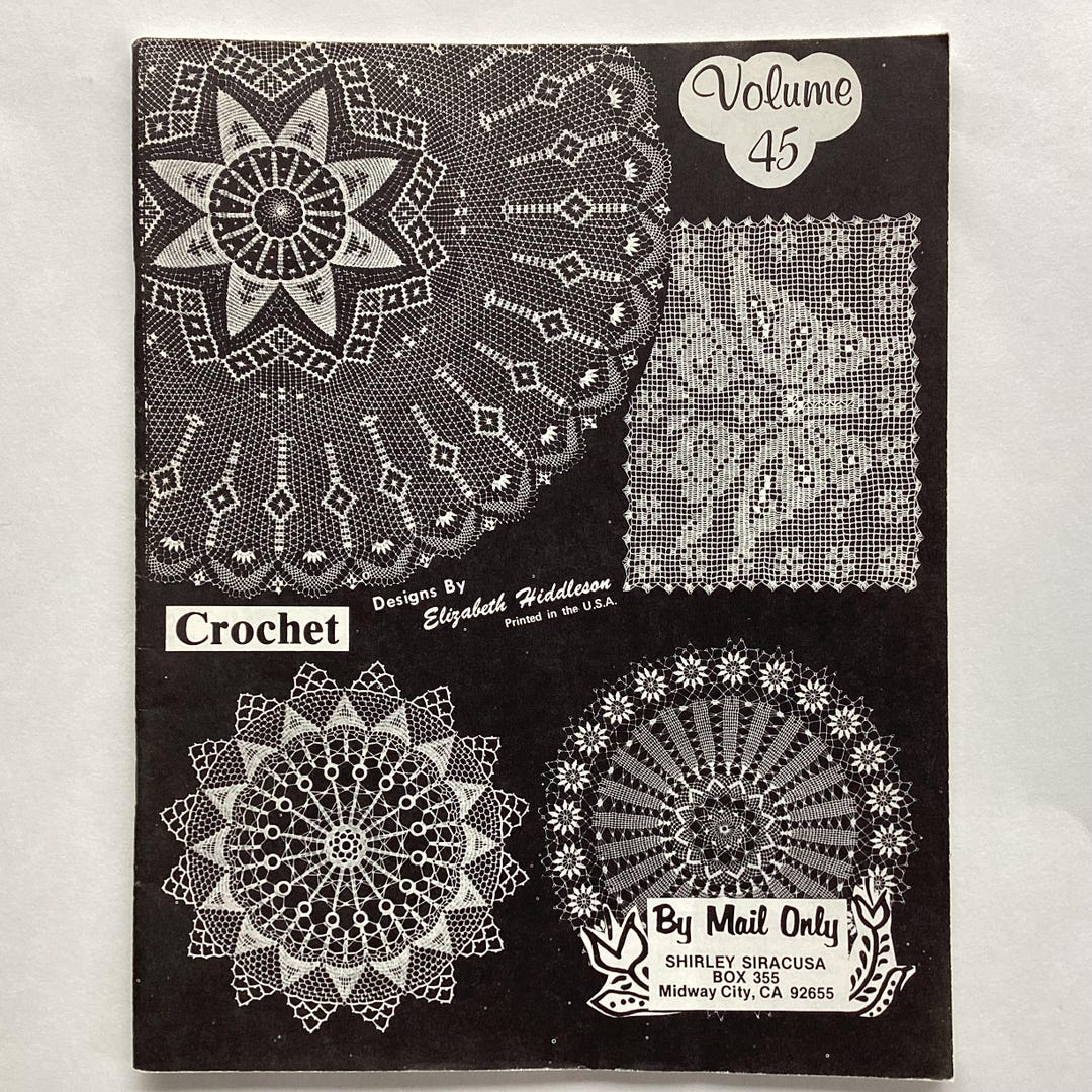 Crochet Doilies Pattern Book Vol 45 Hiddleson 1970s Vintage Designs - Etsy