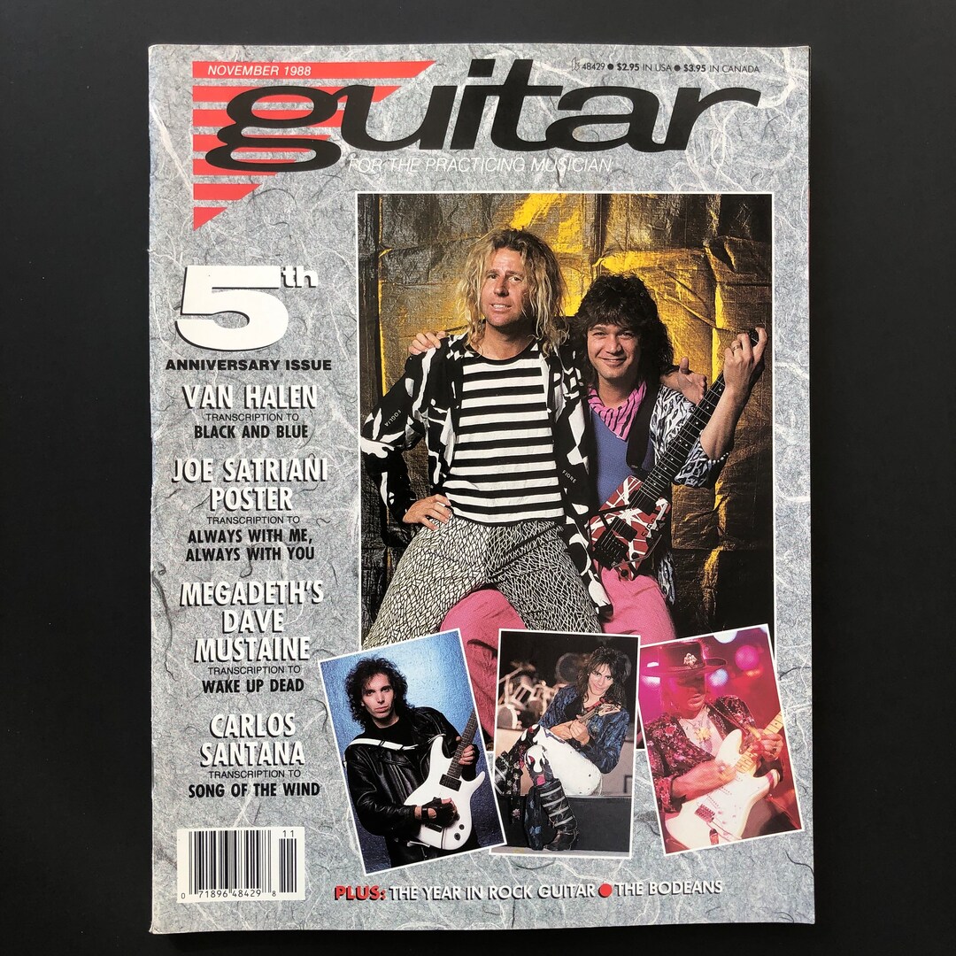 1988 Guitar Magazine, Eddie Van Halen & Joe Satriani, Sheet Music ...