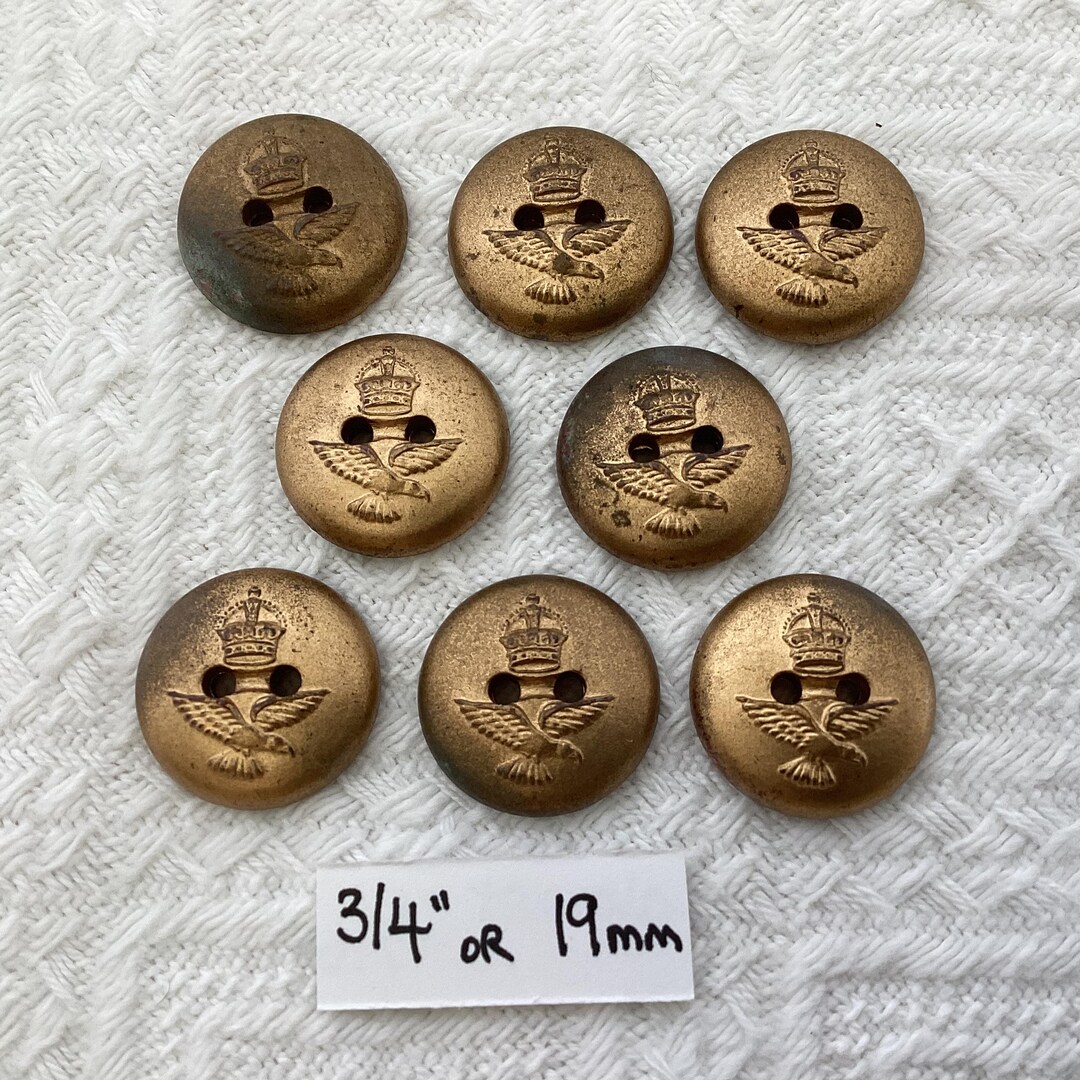 Military RAF Uniform Button With King's Crown, 2 Hole Plastic or ...