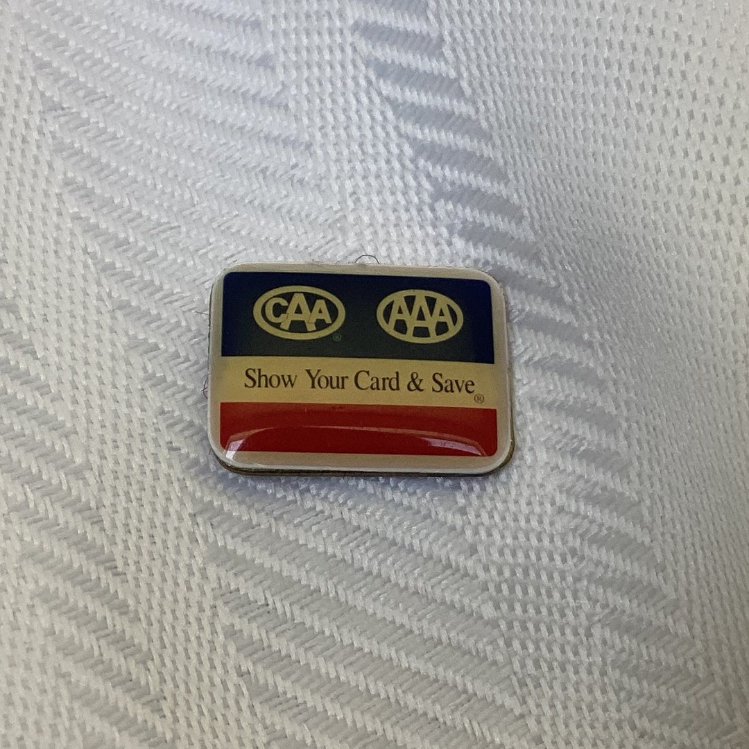 Vintage CAA AAA Show Your Card Hat Lapel Pin, Enameled With Epoxy Dome ...