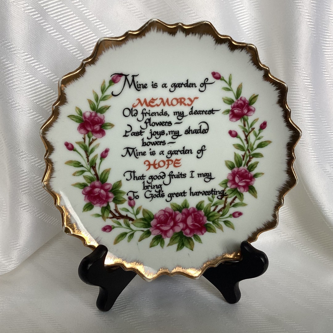 Vintage Memory Hope Poem Plate ESD, Made in Japan 1960s Collectible ...