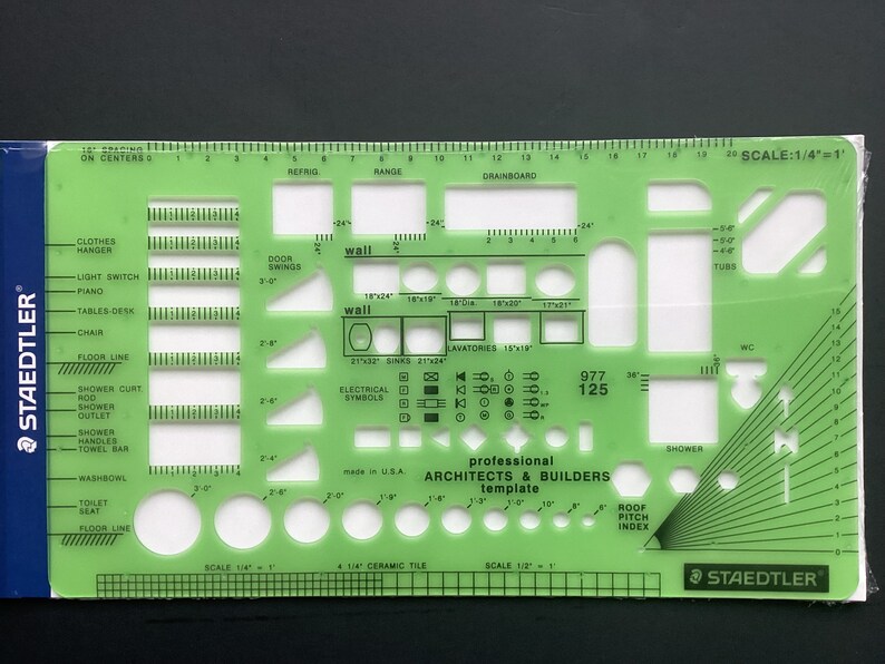 Staedtler Architects & Builders #977 125 Template, New in Bag ...