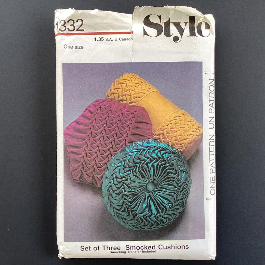 Smocked Cushion Pattern, Style #1332, Uncut Factory Folded Vintage 1975 ...