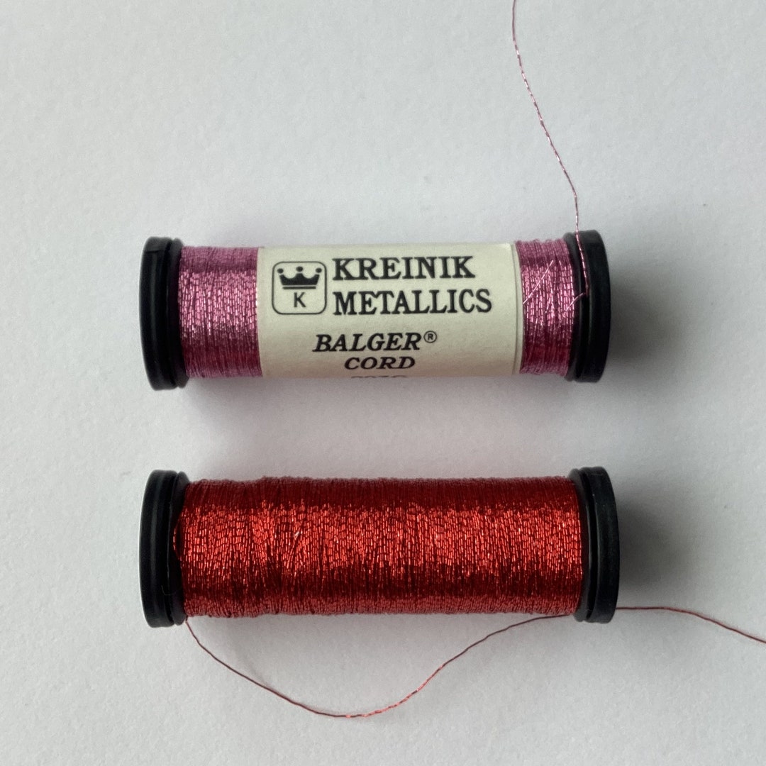 Kreinik Metallics Balger Cord 007C Pink Polyester Plus Red Made in USA ...
