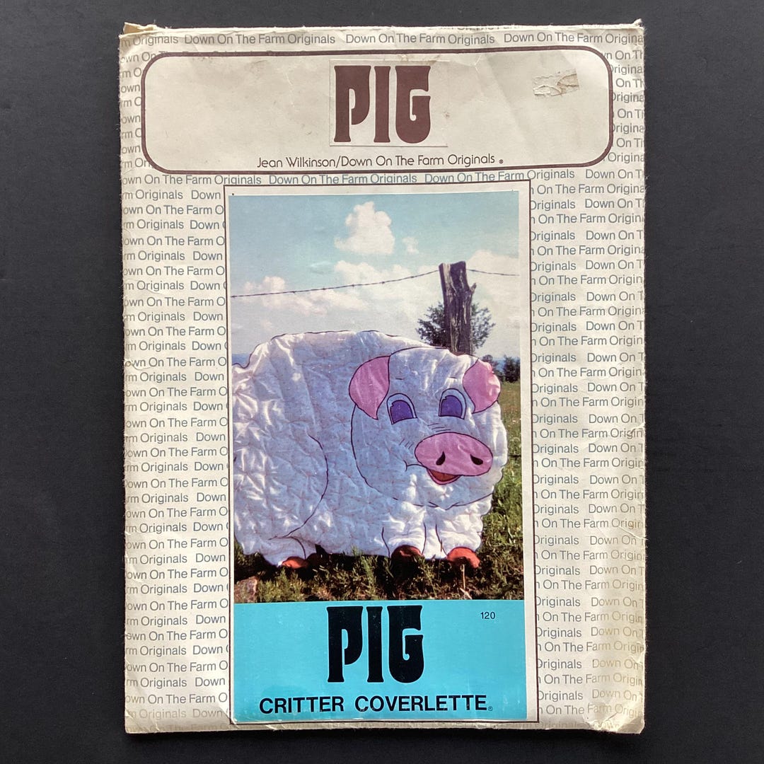 Vintage 1979 Pig Coverlet Uncut Sewing Pattern, Jean Wilkinson Design ...