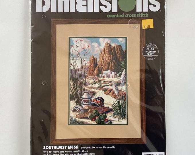 Kit Dimensions Southwest Mesa #3801 Counted Cross Stitch Kit 14 Count ...