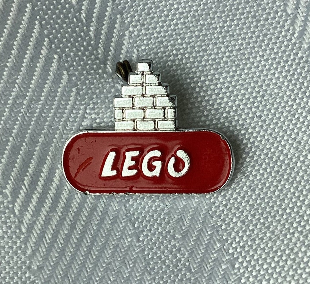 Lego Pin Advertising Old Font Stacked Bricks on Red Logo - Etsy