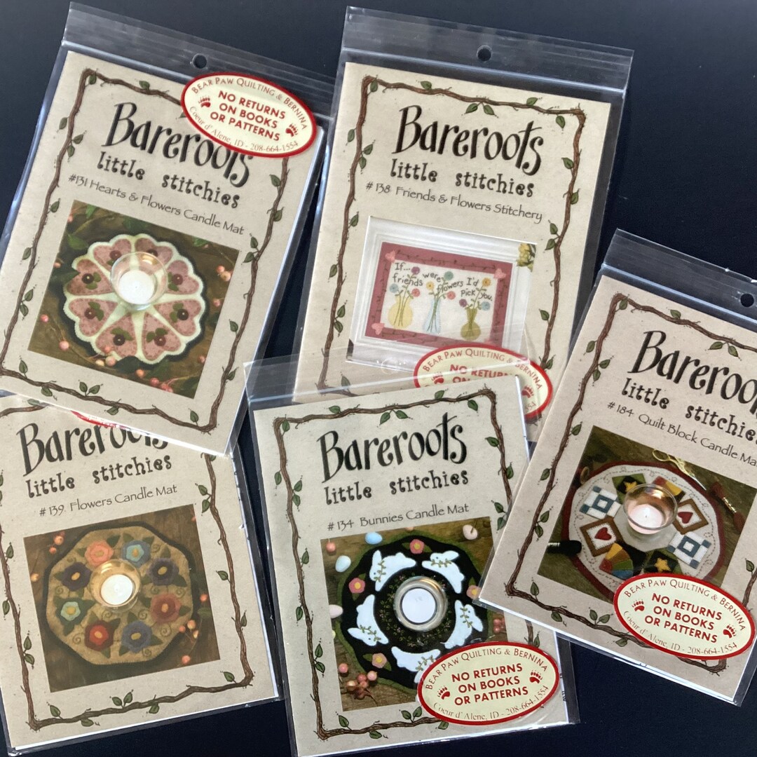 Bareroots-little Stitchies Patterns for Felt Candle Mats or Picture ...