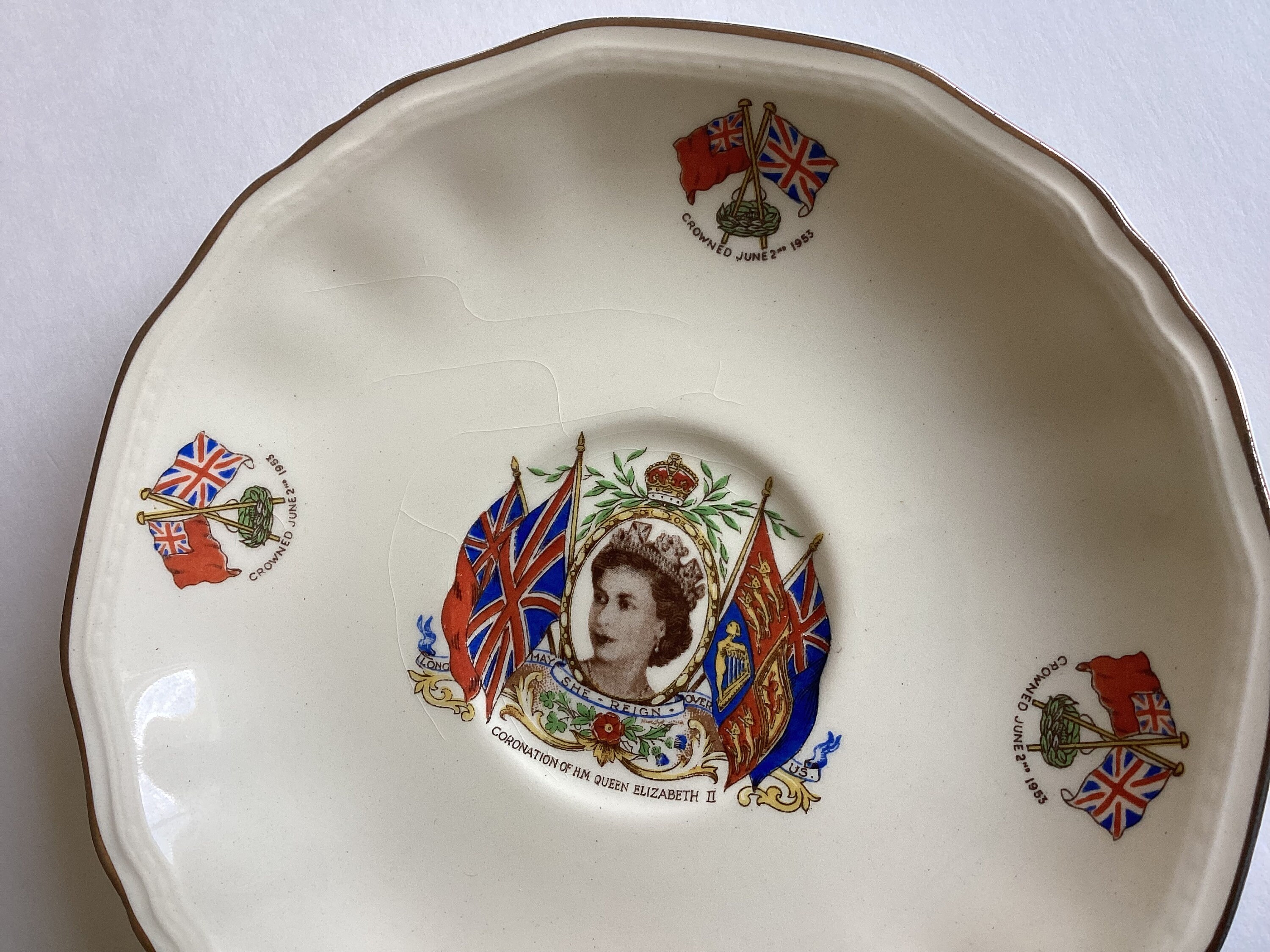 1953 Meakins Coronation Cup Saucer Set Queen Elizabeth British - Etsy