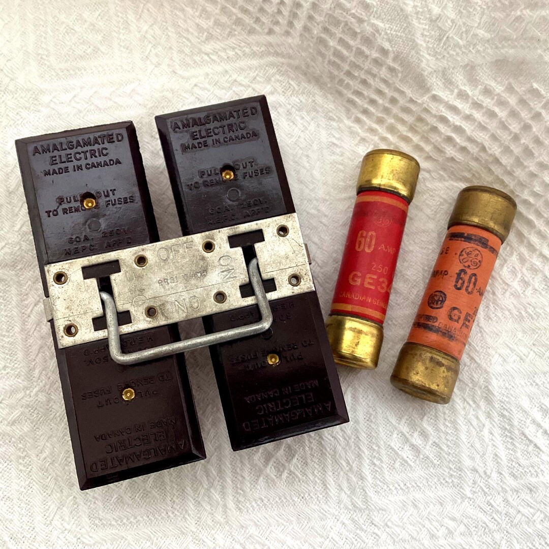 Amalgamated Electric Dual Pull Out With 2 Cartridge Fuses, Vintage ...