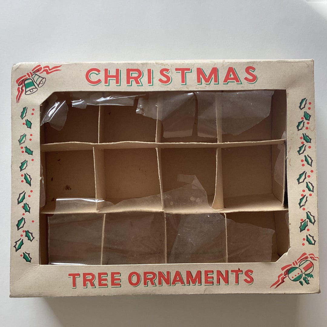 Vintage Christmas Tree Ornament Box, Poland, Holds 12 - No Contents ...