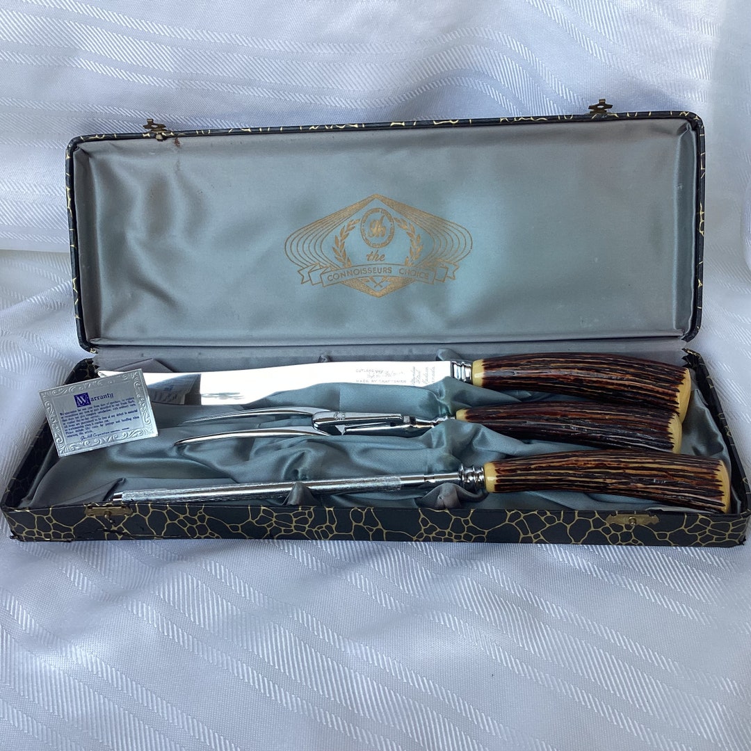 John Palmer Glo Hill 3 Piece Carving Set in Box Made in Canada Vintage ...
