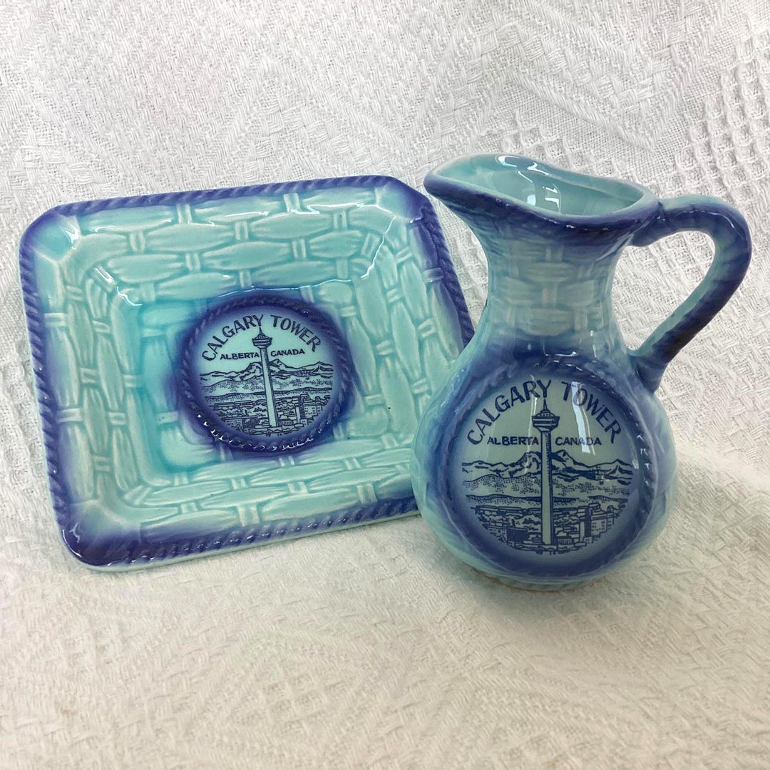 Calgary Tower Vintage Ashtray and Small Pitcher Set, Made in Japan ...