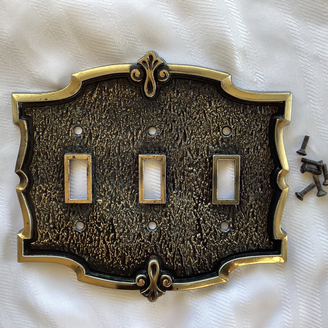 Vintage 3 Way Switch Plate Cover Made by Ajax, Metal Scovill 4102 With ...