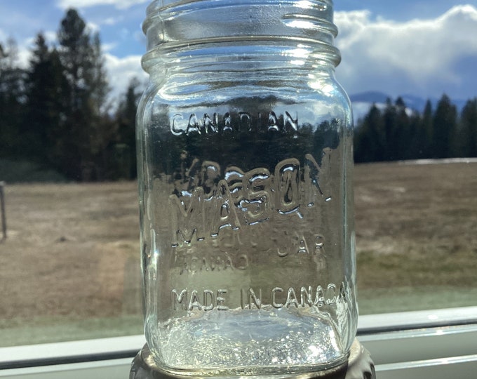 Pint Bilingual Canadian Mason Jar Square Canning Jar Regular Mouth ...