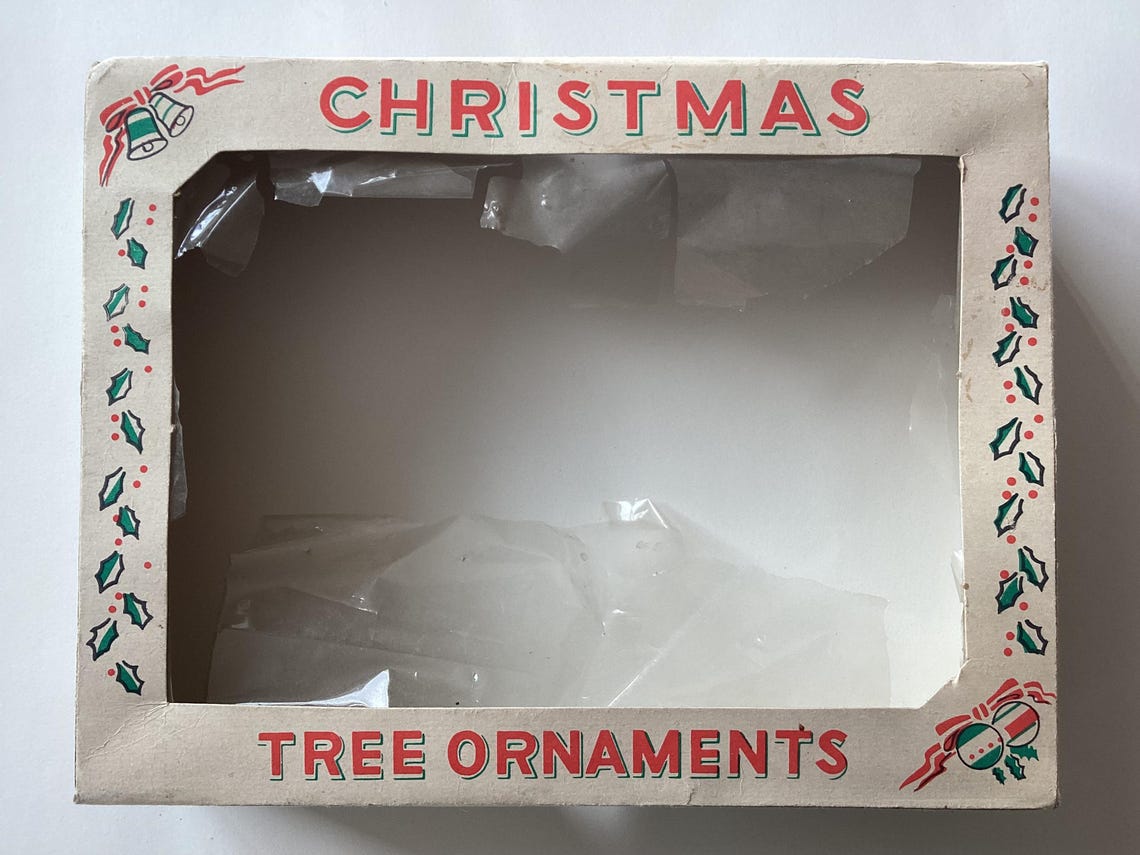 Vintage Christmas Tree Ornament Box, Poland, Holds 12 - No Contents ...