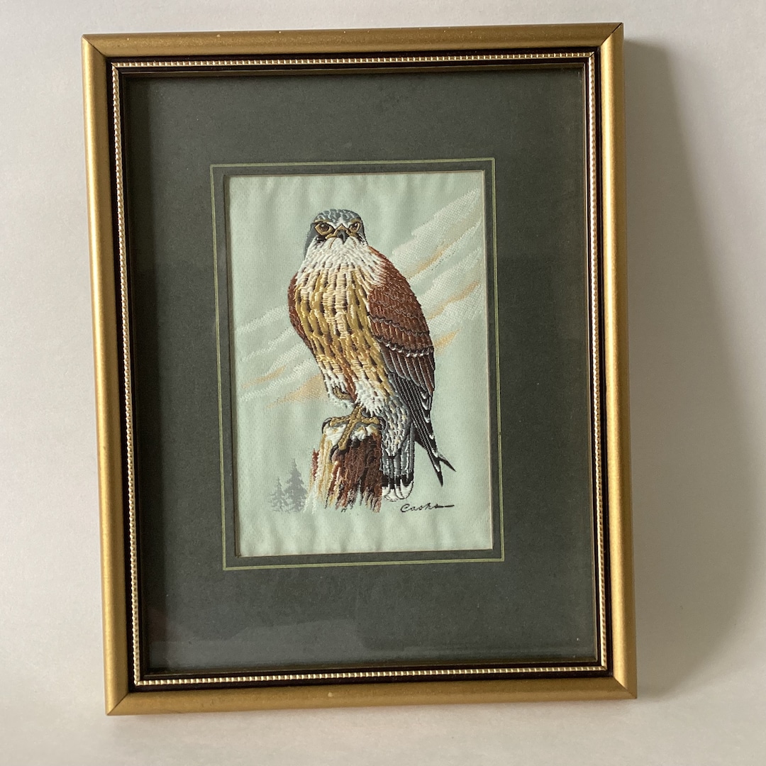 J J Cash Peregrine Falcon Woven Framed Picture Silk Weaving - Etsy