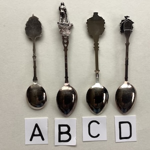 Silver Plated Tourist Spoons Souvenirs Collectors Travel - Etsy