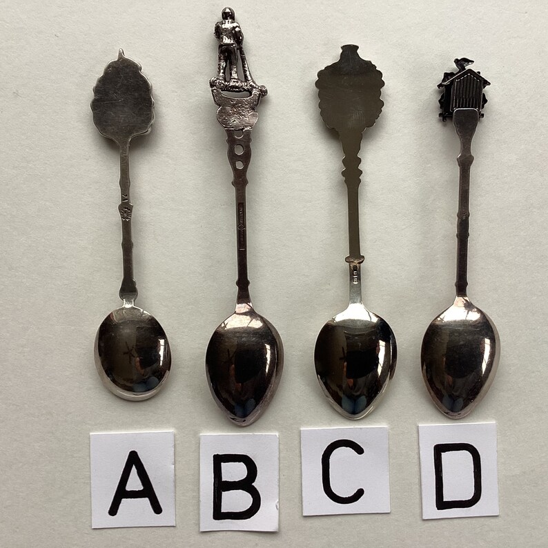 Silver Plated Tourist Spoons Souvenirs Collectors Travel - Etsy