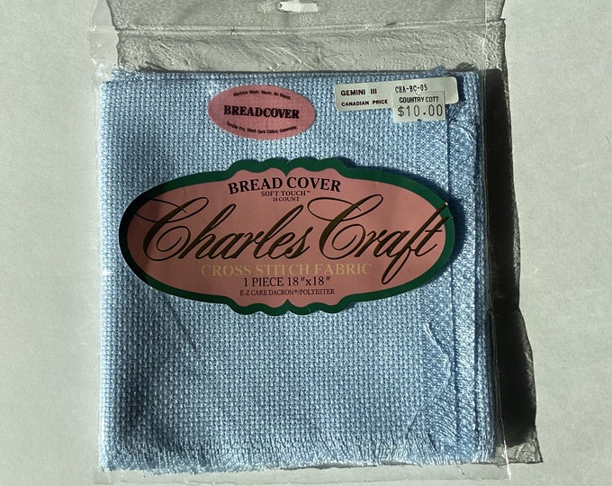 Charles Craft Bread Cover 14 Count Soft Aida Light Blue Cross Stitch ...