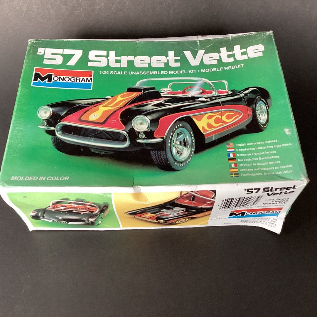 Street Vette '57 Model by Monogram, Vintage 1981, Started Kit, Corvette ...