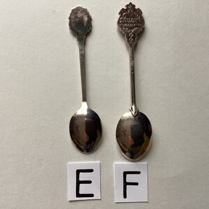 Silver Plated Tourist Spoons Souvenirs Collectors Travel - Etsy