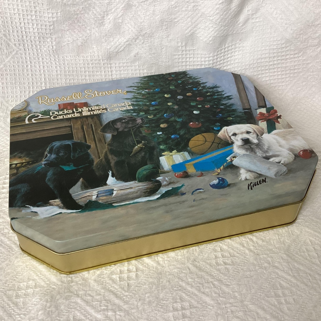 Christmas Russell Stover Tin, Lab Dogs, Ducks Unlimited Canada, Empty ...