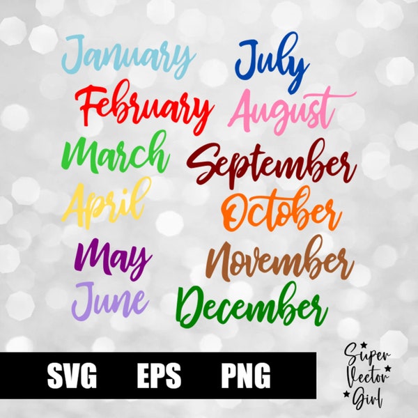 Months of the Year Font - Etsy