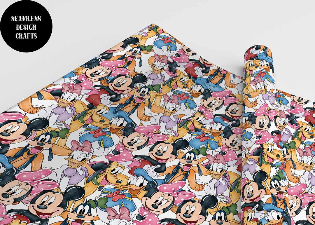 Mickey Seamless Pattern, Mickey Mouse Watercolor Seamless, Mickey ...