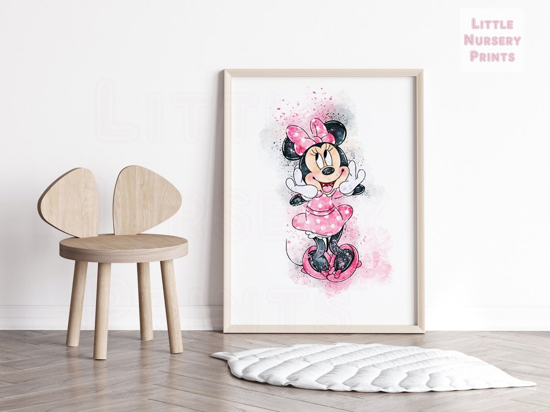 Minnie Mouse Wall Art, Minnie Mouse Nursery, Minnie Mouse Art, Nursery ...