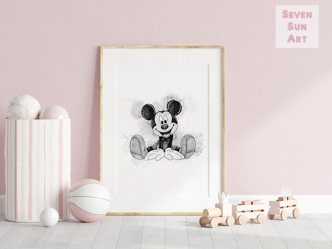 Mickey Mouse Art, Mickey Wall Art, Mickey Mouse Art, Mickey Nursery ...