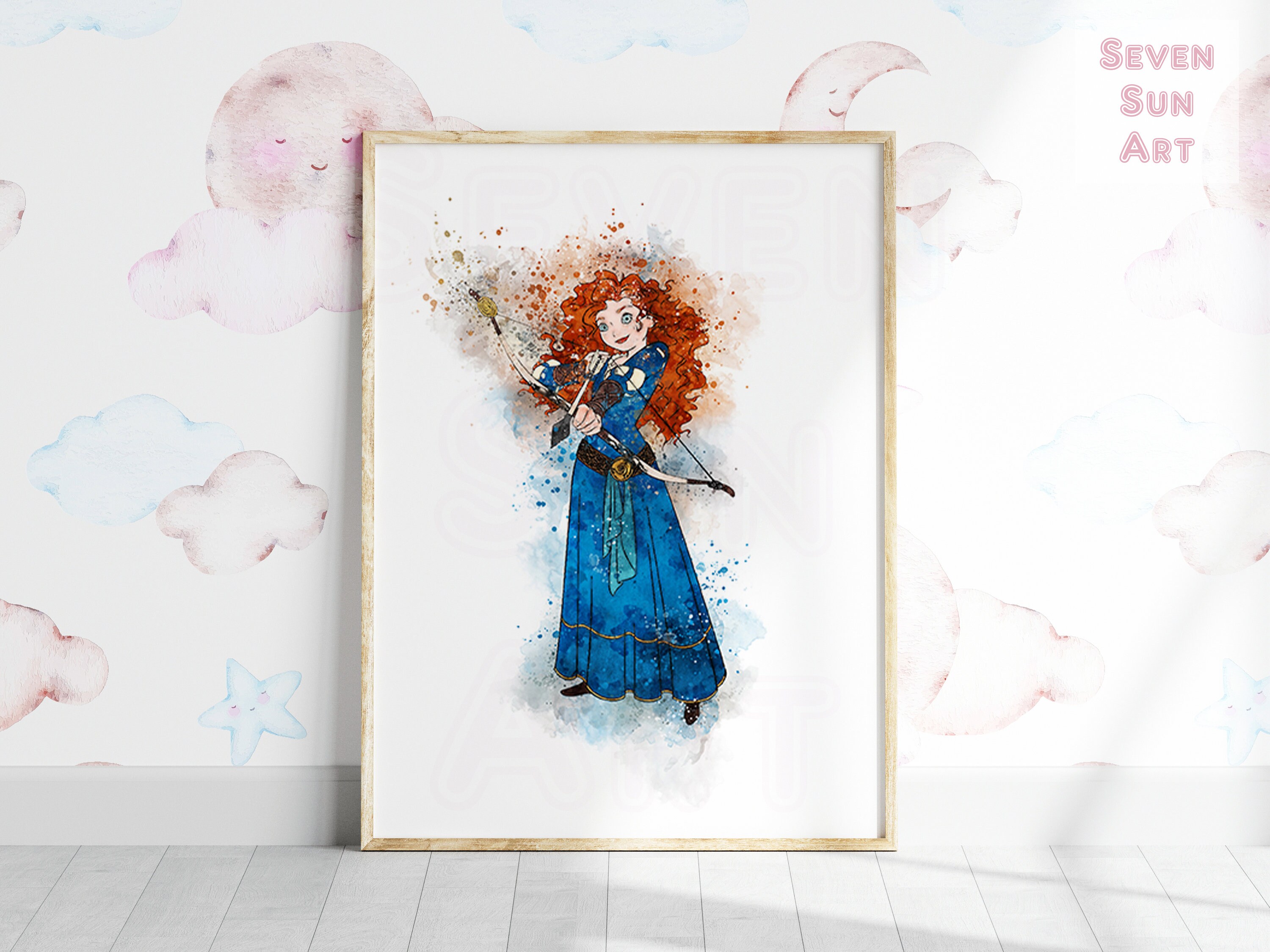 Merida Print Merida Art Watercolor Painting Princess Brave - Etsy