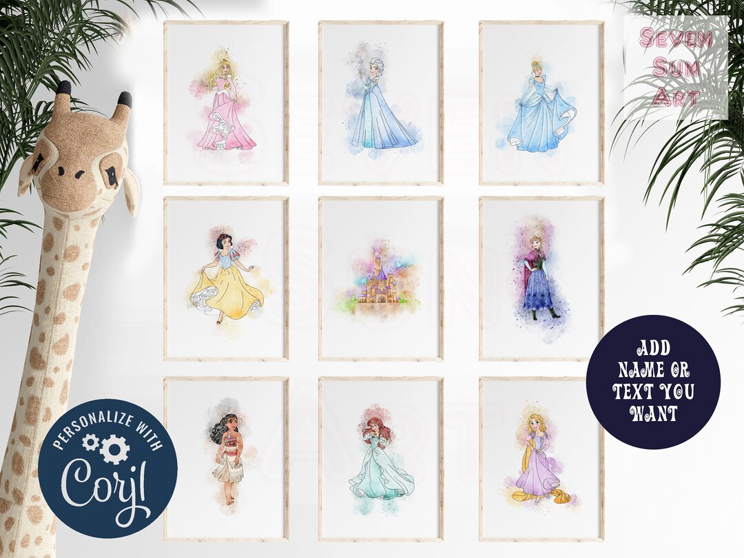 Princess Wall Art, Princess Nursery, Princess Room Decor, Princess Wall ...