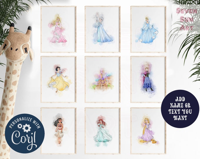 Princess Wall Art, Princess Nursery, Princess Room Decor, Princess Wall ...