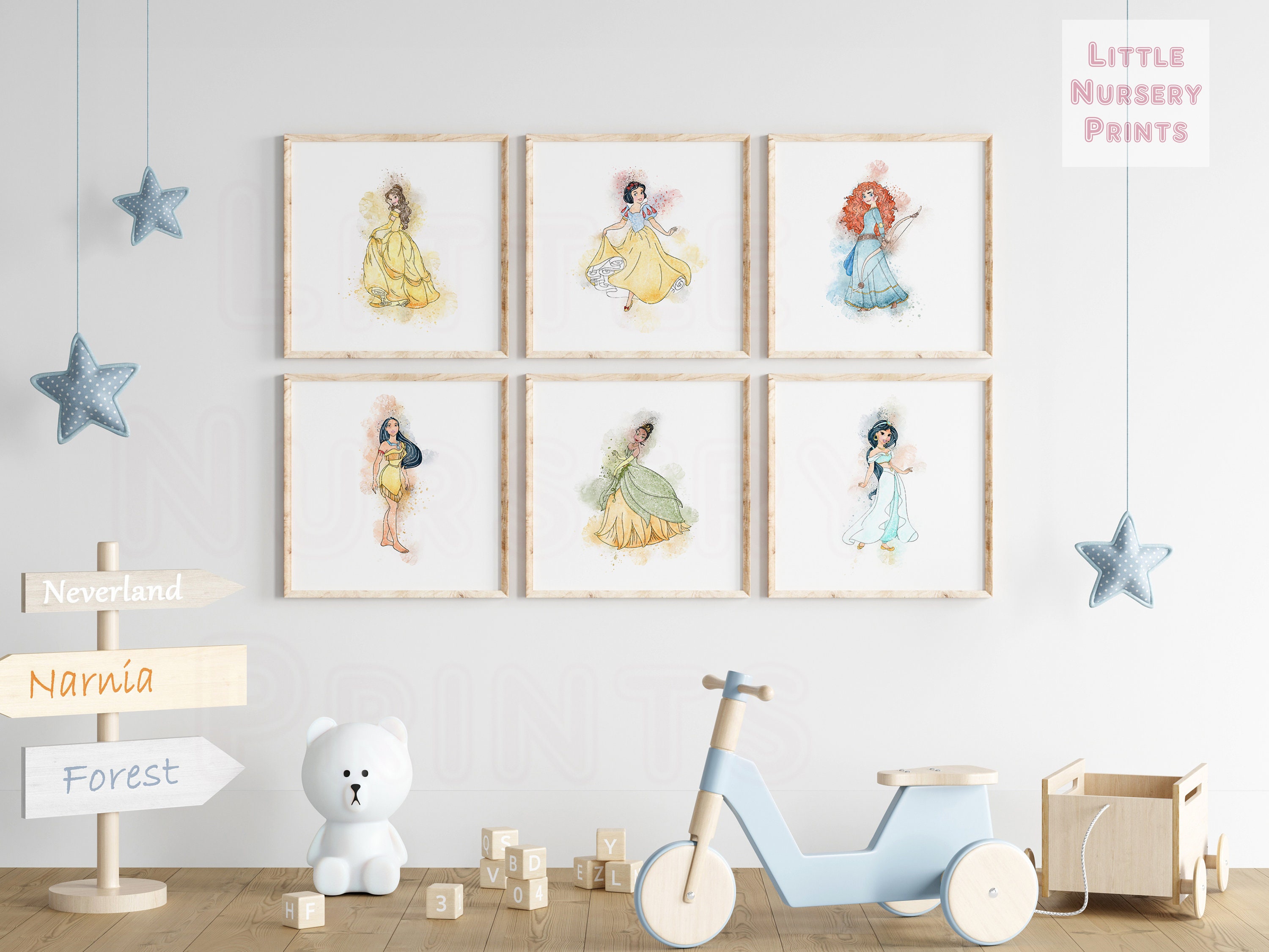 Princess Wall Art, Princess Nursery, Princess Room Decor, Princess Wall ...