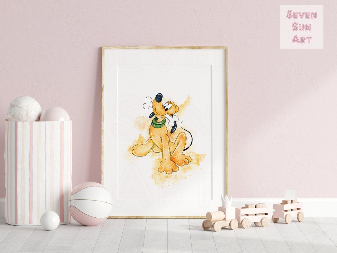 Pluto Print, Pluto Poster, Pluot Art, Pluto Watercolor Art, Pluto Wall ...