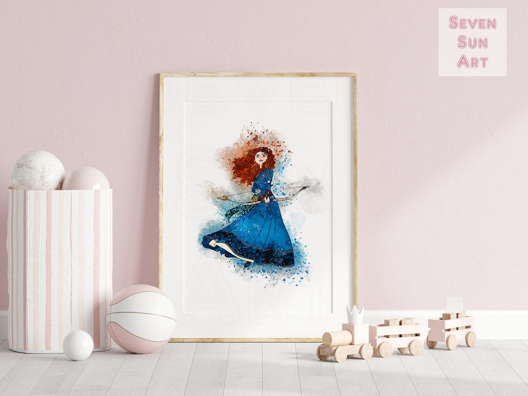 Merida Print Merida Art Watercolor Painting Princess Brave Merida ...