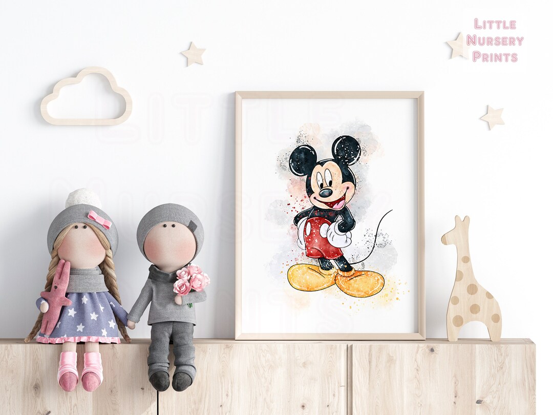 Mickey Mouse Art, Mickey Wall Art, Mickey Mouse Art, Mickey Nursery ...