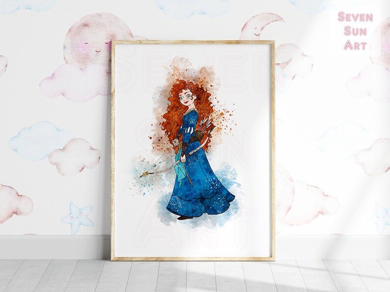 Merida Print Merida Art Aquarell Malerei Prinzessin Brave Merida ...