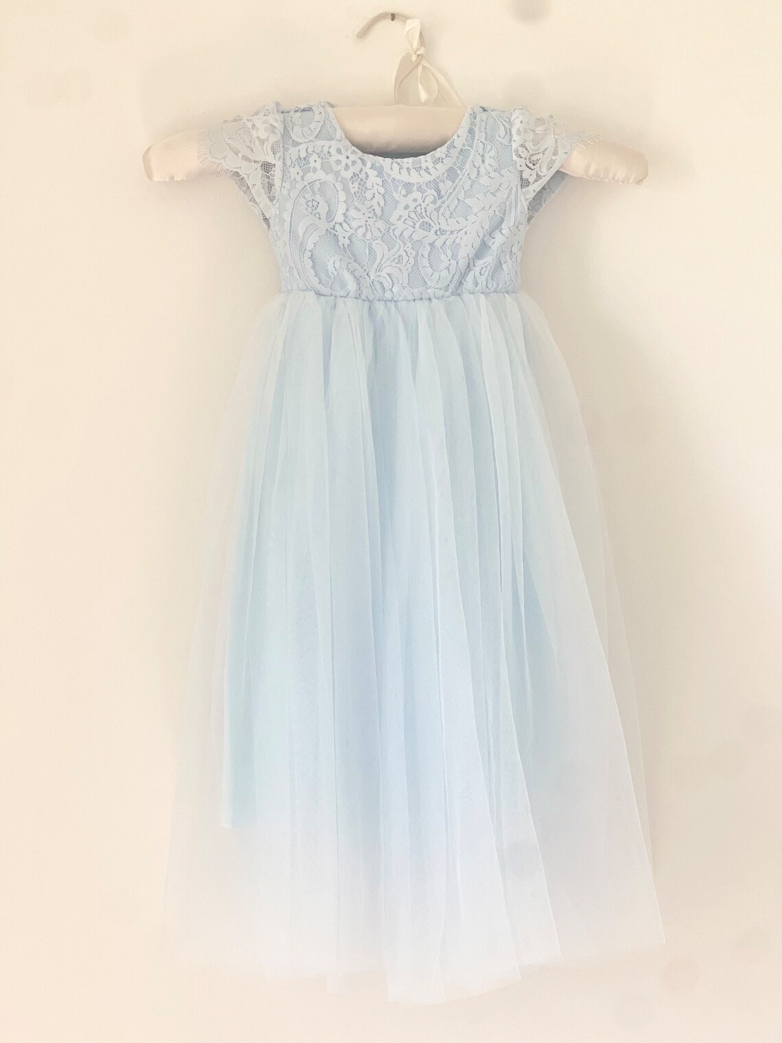 Light Blue Tulle Flower Girl Dress, Easter Girls Dress, Spring Flower ...