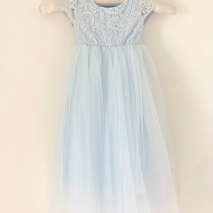 Light Blue Tulle Flower Girl Dress, Easter Girls Dress, Spring Flower ...